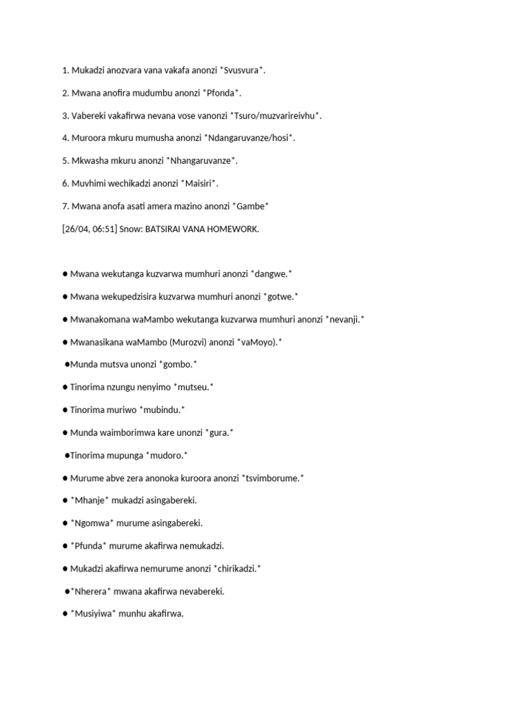 Chishona Chevanà | PDF