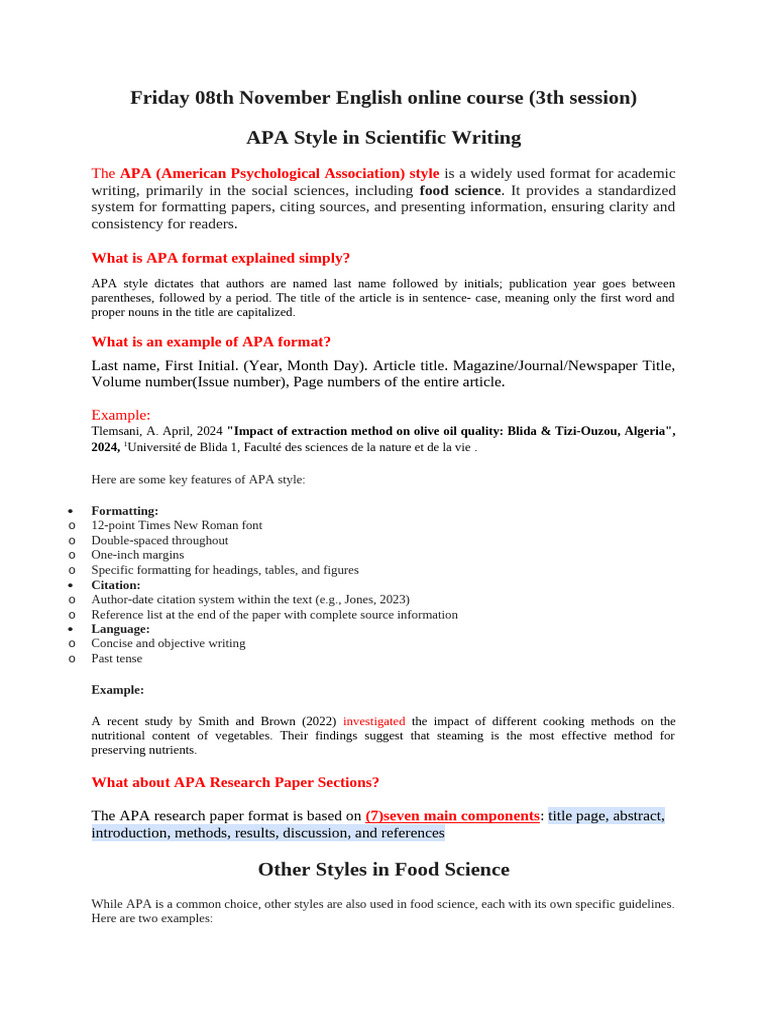 APA Style in Scientific Writing | PDF | Apa Style | Citation