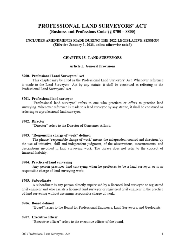 PLS Act 2023 (1) | PDF | Surveying | Civil Engineering