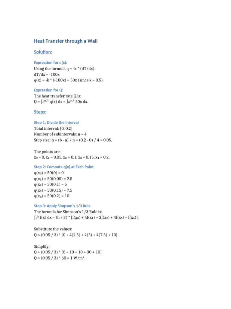 Heat Transfer Rate Calculation | PDF