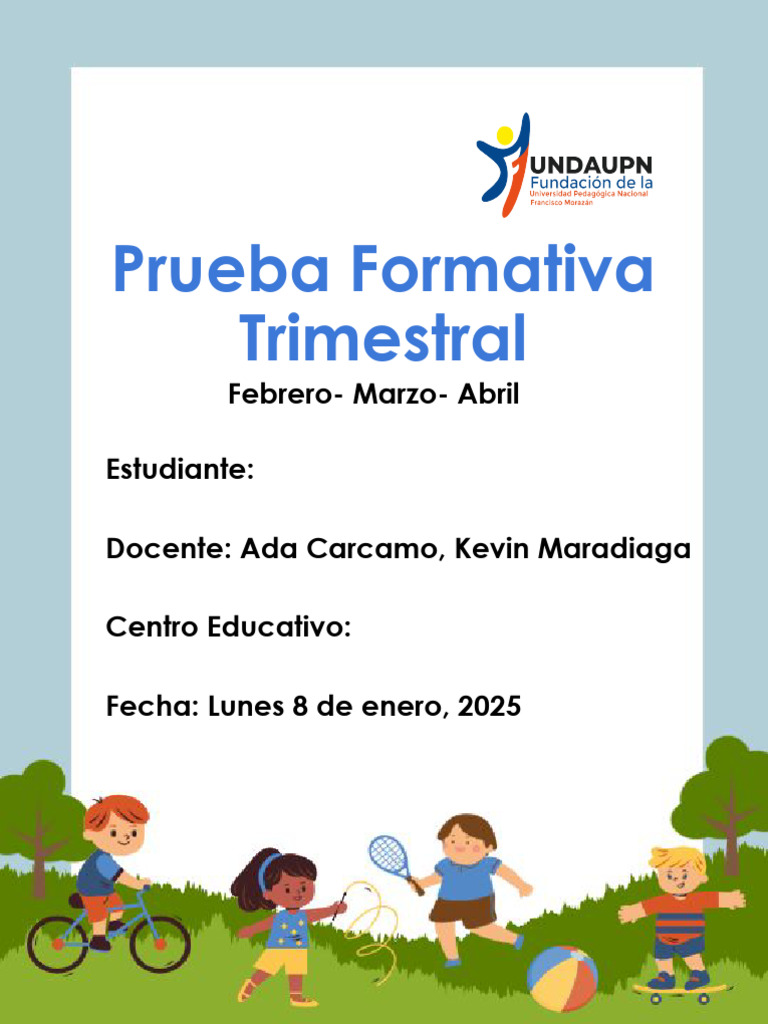 Ejemplo de Prueba Formativa Trimestral | PDF | Color