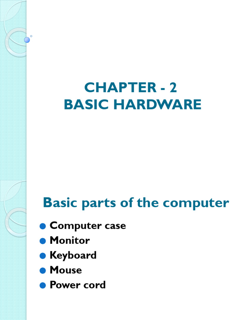 Chapter-2(Slide-2).pptx | PDF | Computer Hardware | Office Equipment
