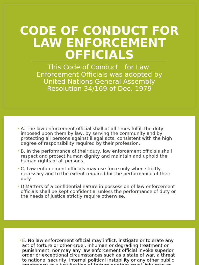 Code of Conduct For Law Enforcement Officials.1731235857600 | PDF