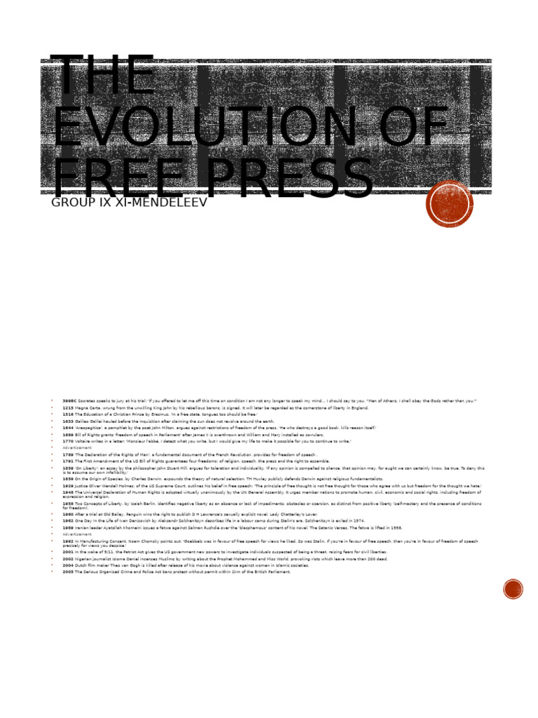 History of Free Press Evolution | PDF | Freedom Of Speech