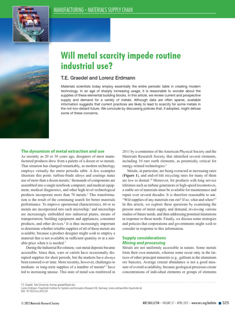 Grae 12 Metals Industrial Use Review | PDF | Metals | Ore