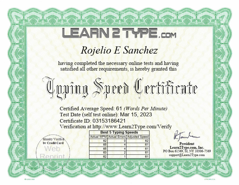 Typing Cert | PDF