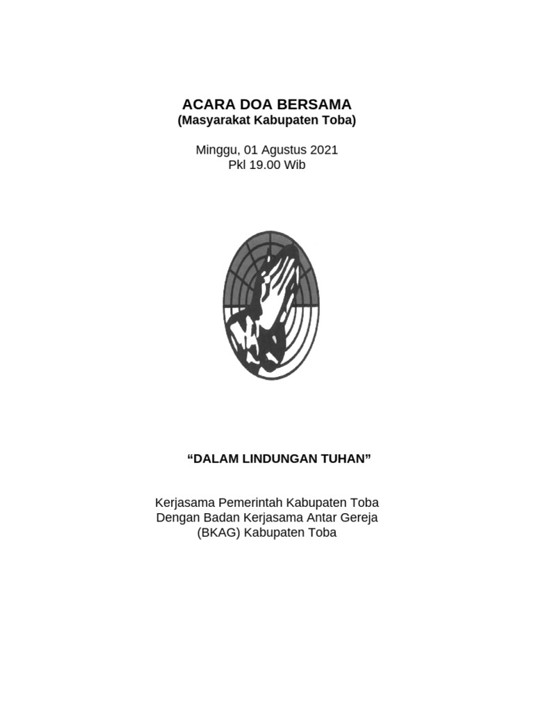 Acara Doa Bersama 1 Agust 2021 | PDF