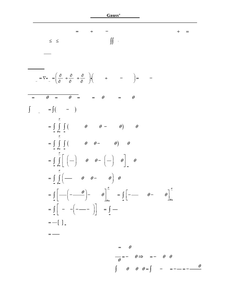 Gauss' Theorem Solutions and Verification | PDF | Divergence | Vector ...