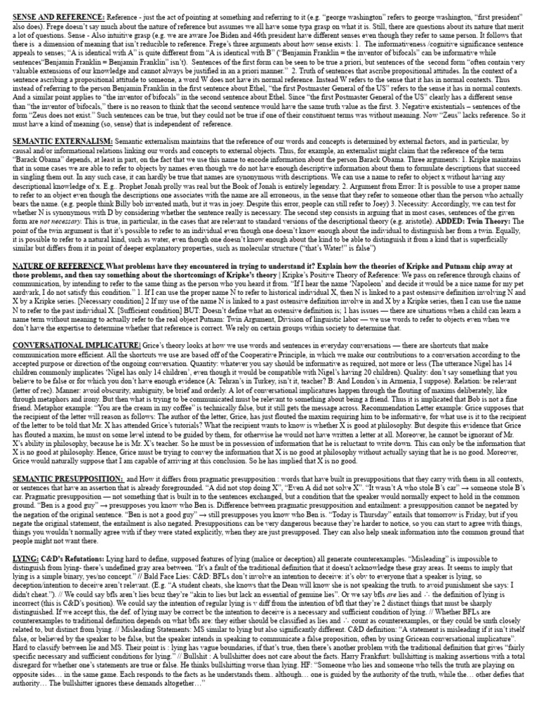 Philosophy of Language Insights | PDF | Logic