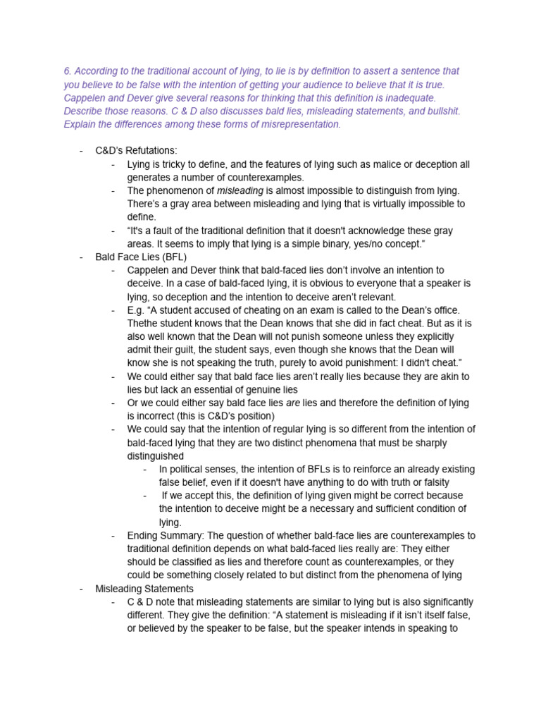 Philosophy of Language Study Guide | PDF | Deception | Lie