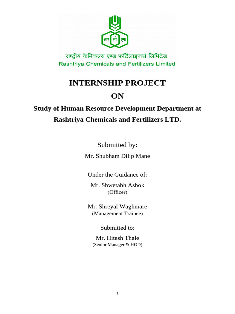 Internship Project Shubham Mane | PDF | Leadership | Employment