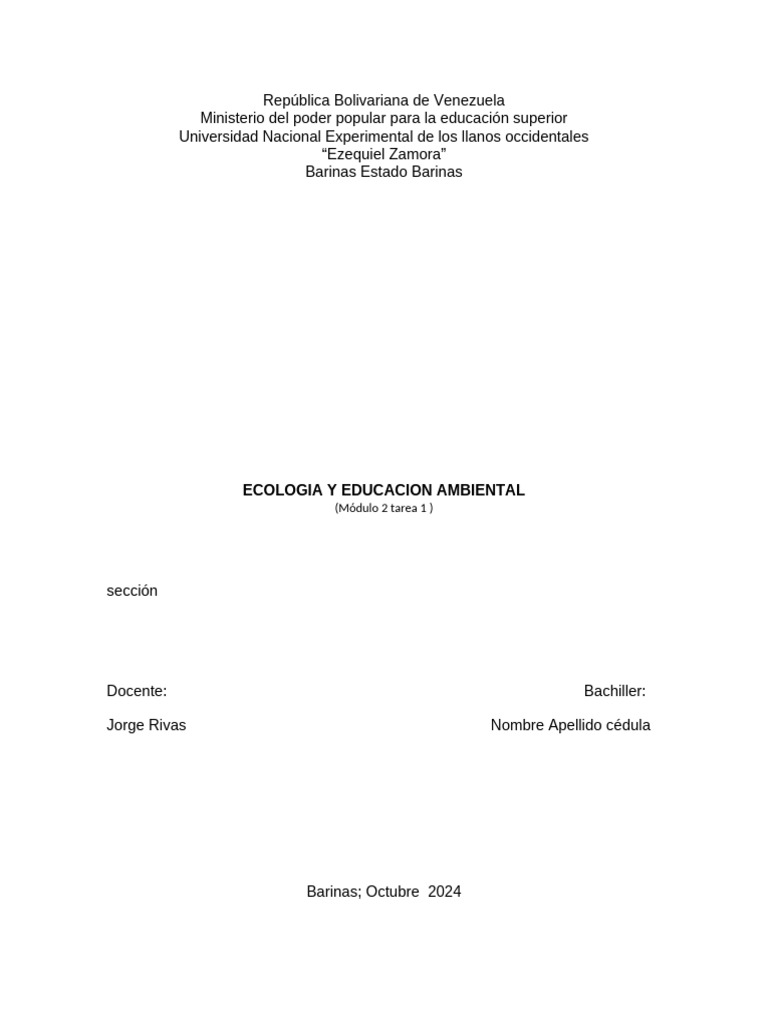 T01 Ecologia INSTRUCCIONES M2 T1 | PDF