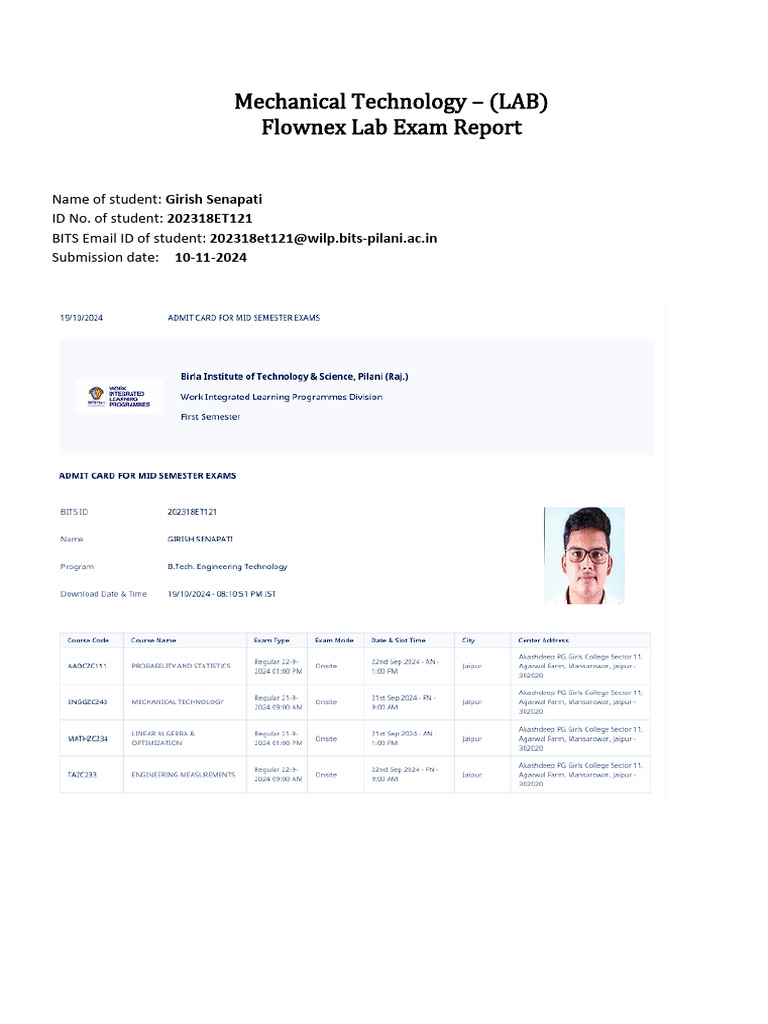 Flownex Lab Exam Report | PDF