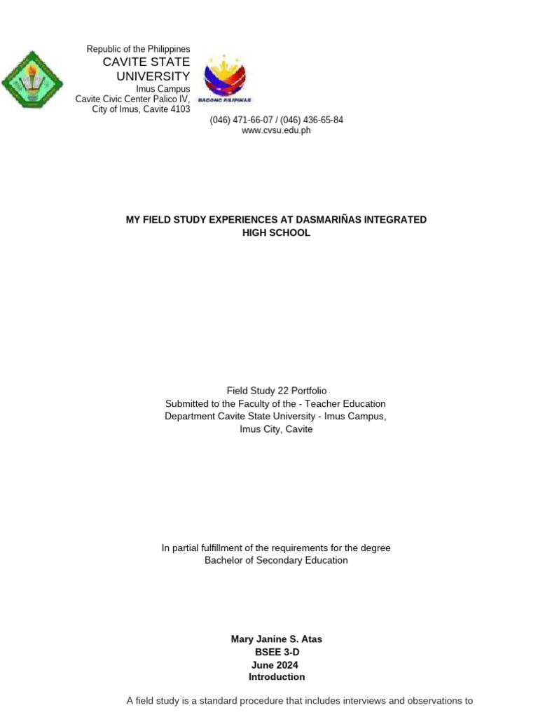 E-Portfolio FS2 - Atas, Mary Janine | PDF | Educational Assessment ...