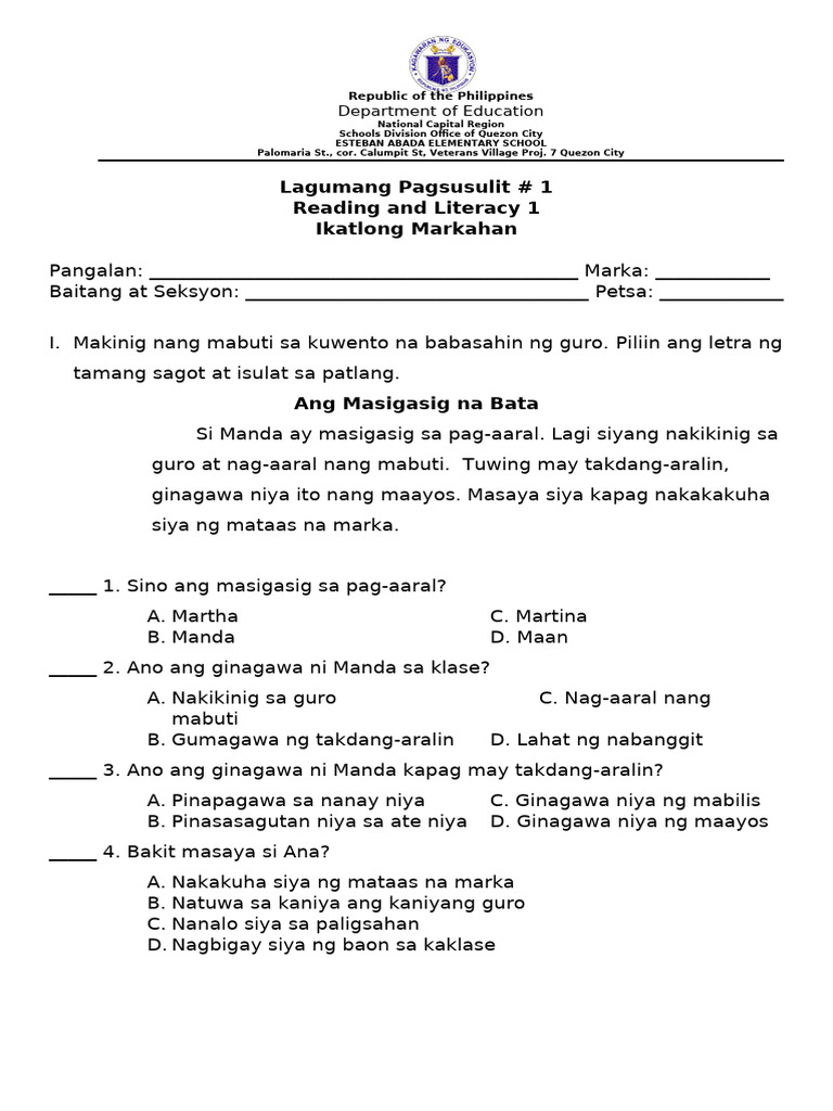 Reading ST1 3rd | PDF