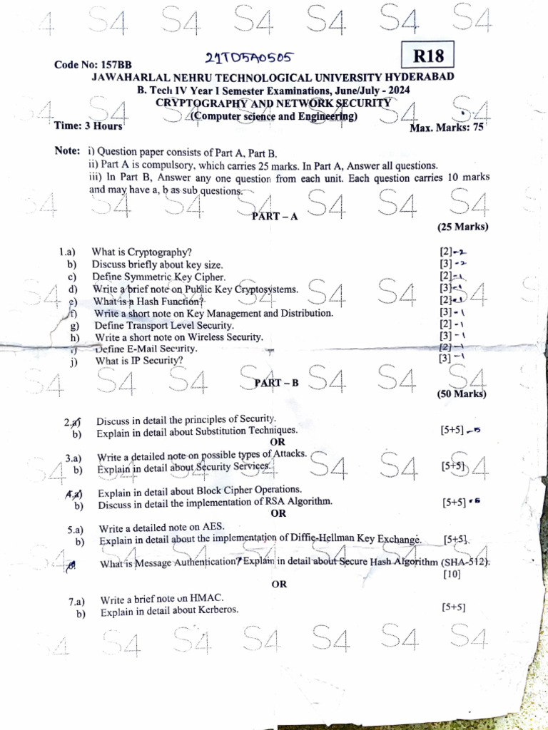 IV-I CSE | PDF | Cryptography | Secure Communication