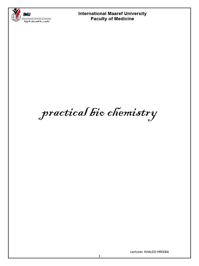 practical bio chemistry | PDF | Chemical Compounds | Chemical Substances
