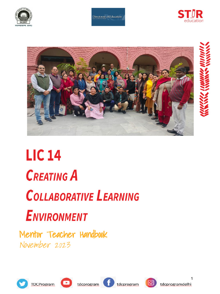 Final MT Handbook Lic 14 Creating A Collaborative Learning Environment 1 | PDF | Teachers ...