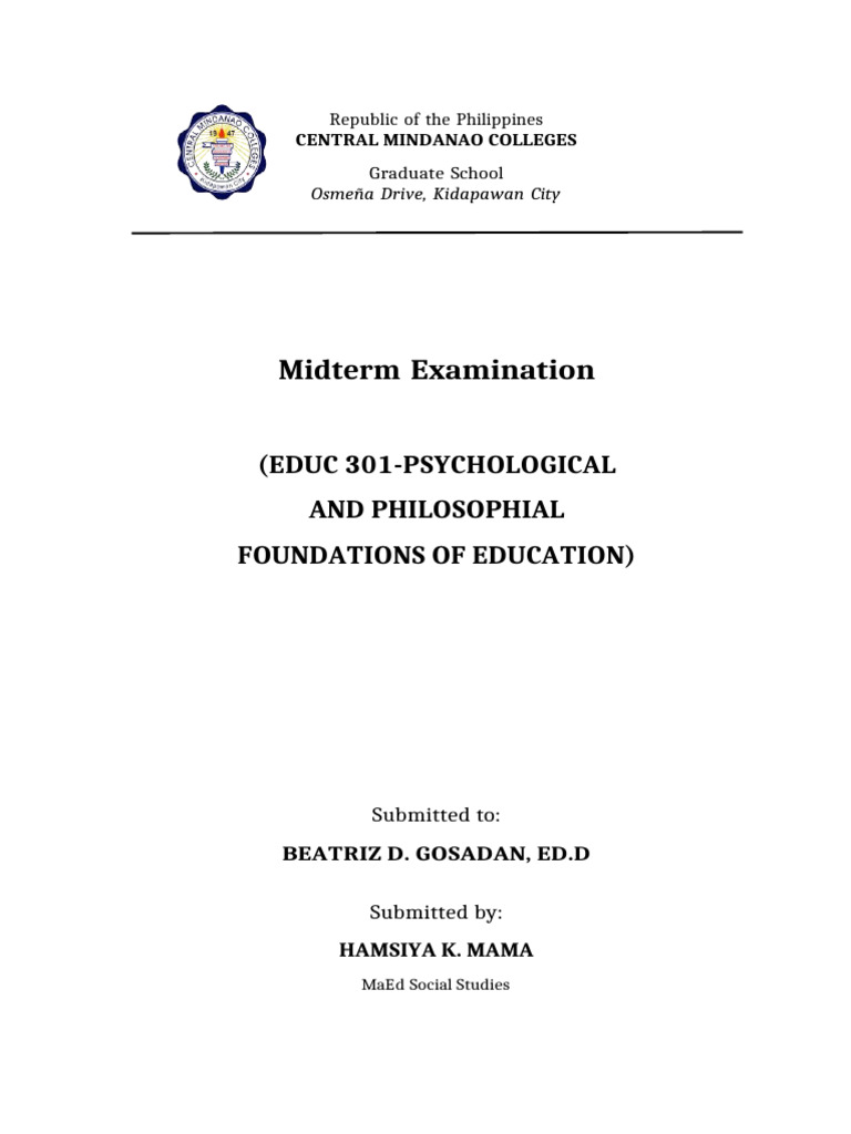 midterm | PDF | Learning | Liberal Arts Education