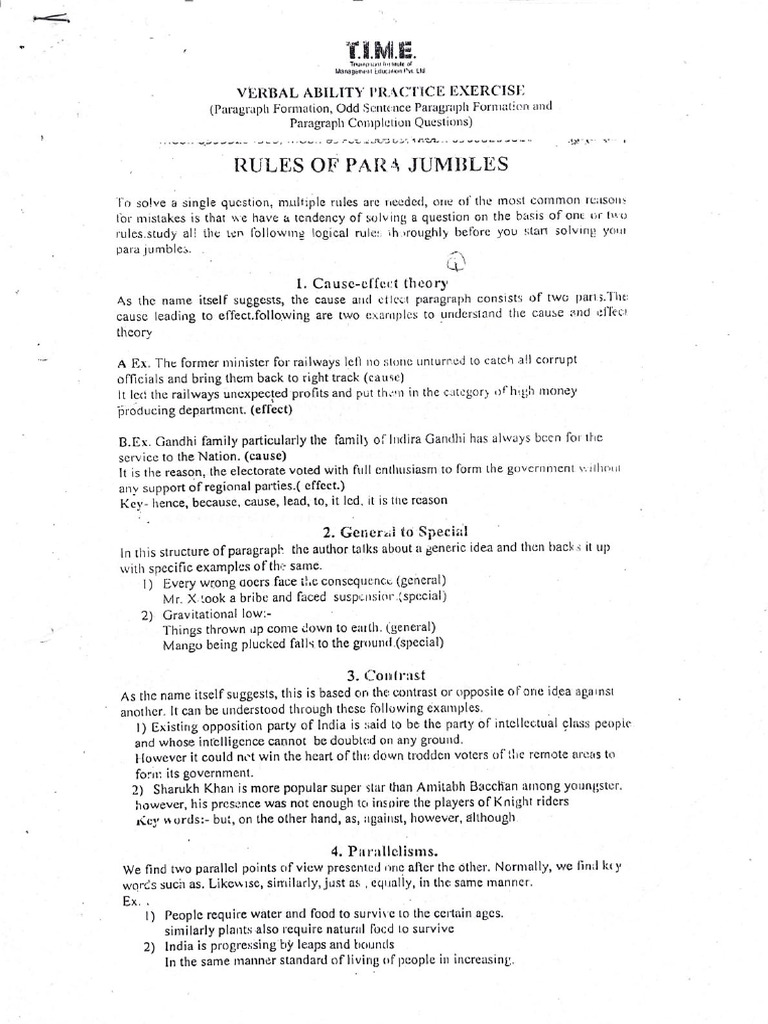 Rules of para Jumbles | PDF