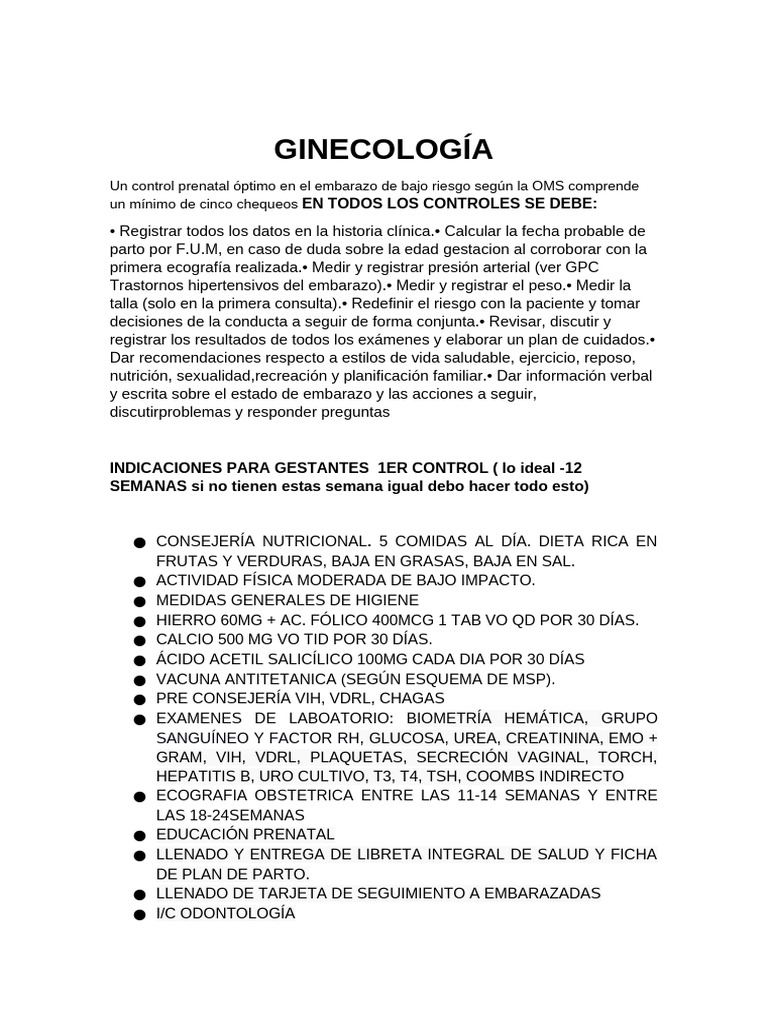 Control Prenatal OMS: Guía Completa | PDF | El embarazo | Parto
