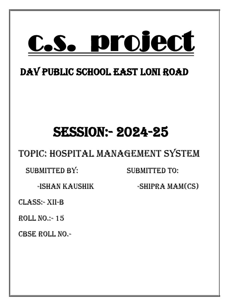 Hospital Management System Project | PDF | User (Computing) | Hospital