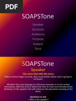 SOAPSTone Analysis Framework Guide | PDF | Language Arts & Discipline | General Fiction