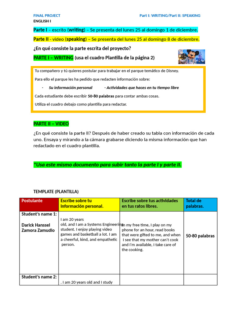 Week 16 Plantilla - Proyecto Final - Parte I | PDF
