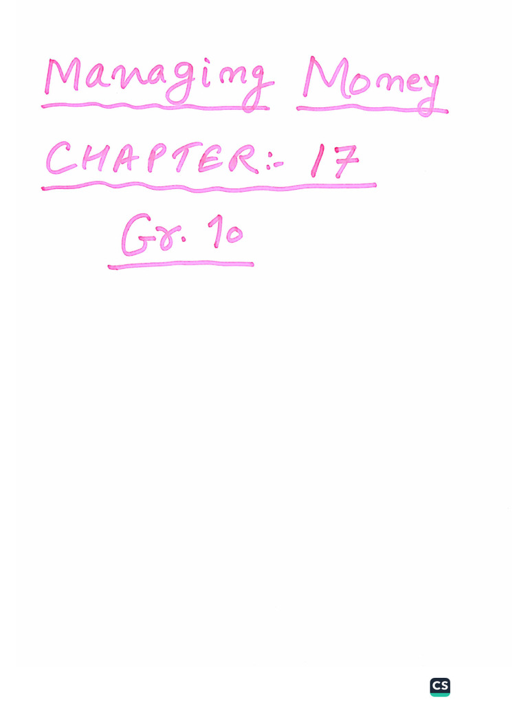 Chapter 17 (Managing Money) | PDF