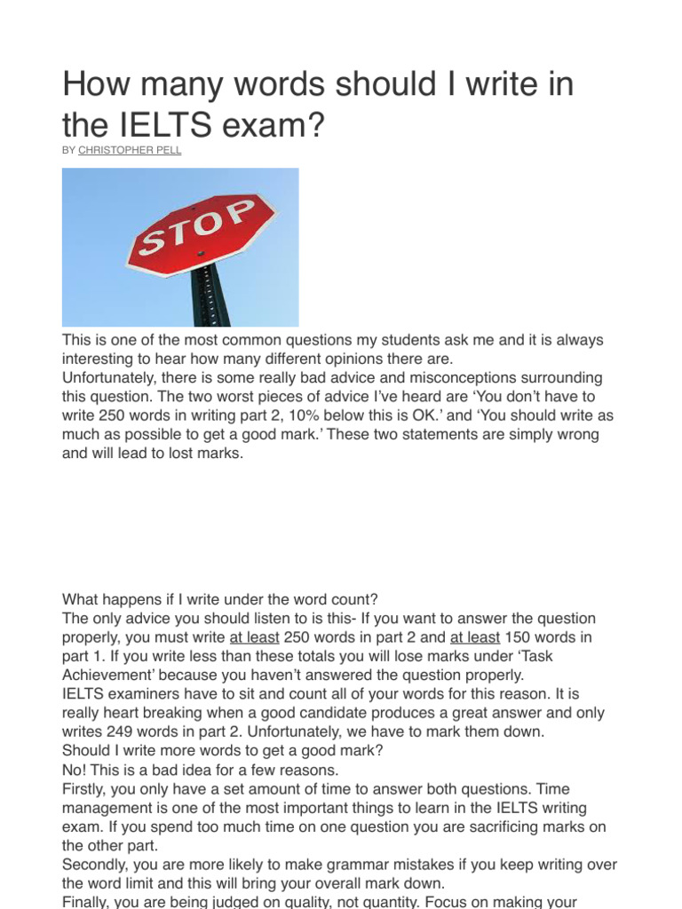 How many words should I write in the IELTS exam_ | PDF | International ...