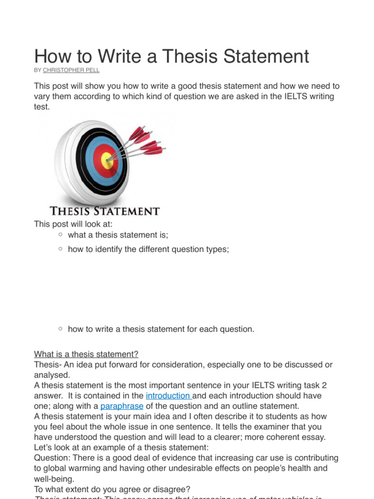 How to Write a Thesis Statement | PDF | Question | Essays