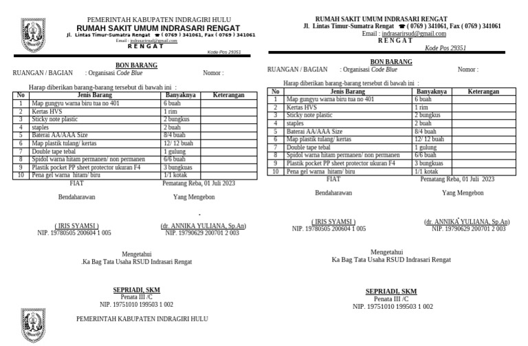 BLANGKO BON ATK 2023 | PDF