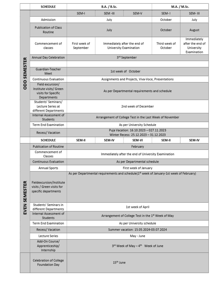 Academic Calendar 2023 24 | PDF | Academic Term | Schools