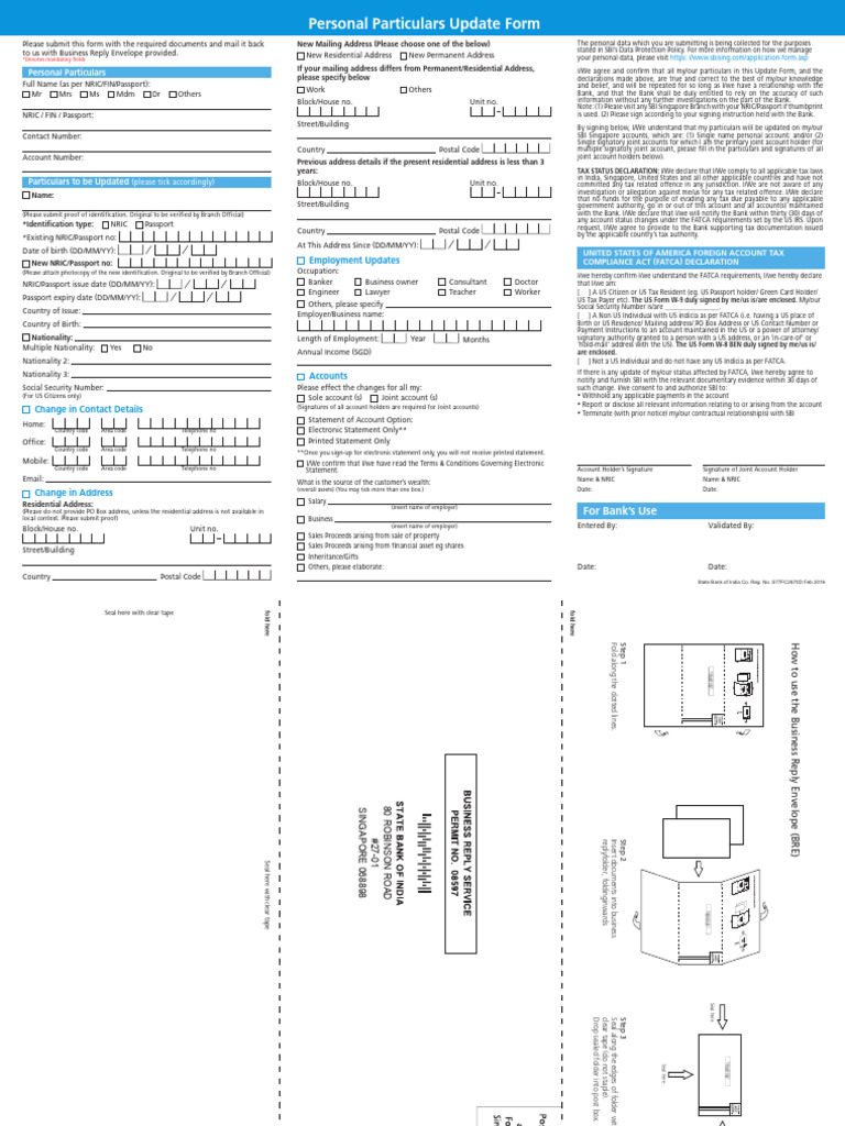 21 Nov Personal Particulars Update Form | PDF | Identity Document ...