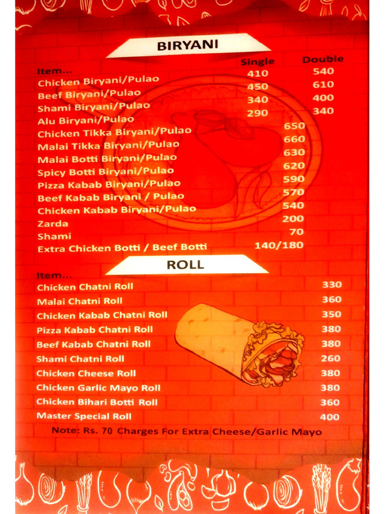 Master Biryani Menu | PDF