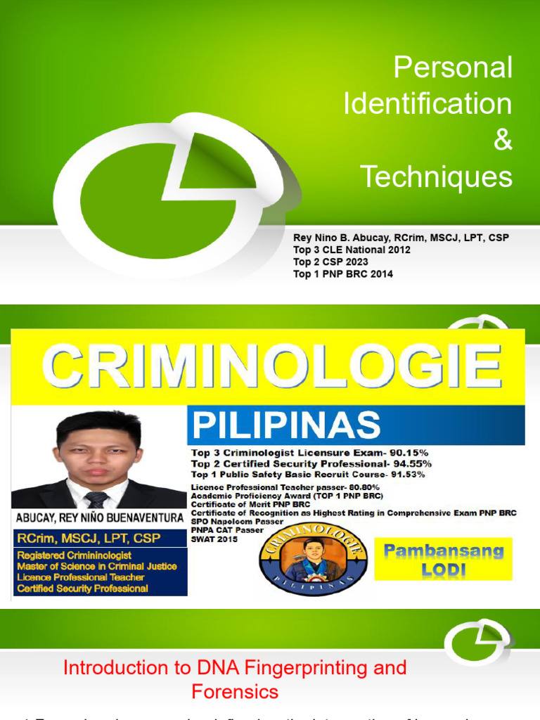 ABUCAY-Personal-Identification | PDF | Polymerase Chain Reaction ...