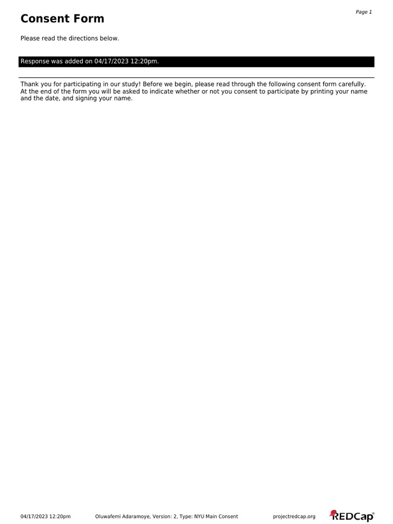 ConsentForm Neurobiology | PDF