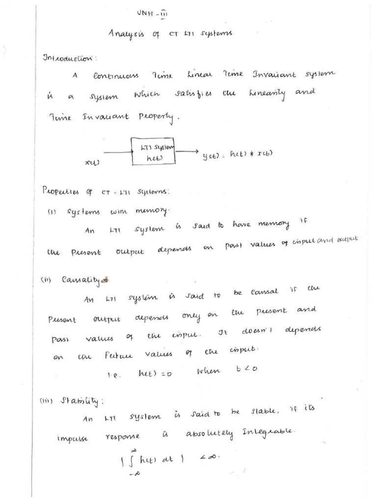 Unit -3 Analysis of CT LTI Systems | PDF