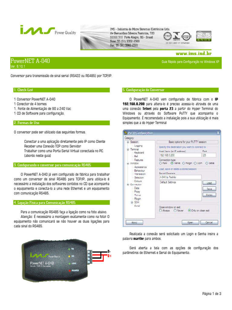 Guia Rapido PowerNET A-040 | PDF | Porta (rede de computadores ...