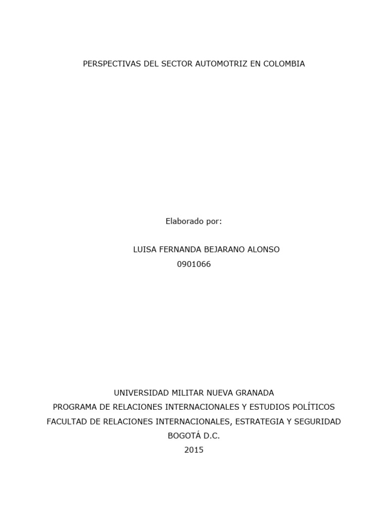 Bejarano Alonso Luisa Fernanda 2015 | PDF | Colombia | Industria automotriz