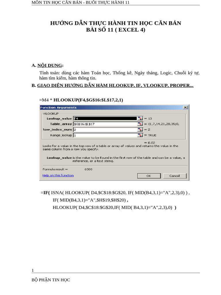 HUONGDANTHUCHANH BUOI_11 EXCEL_4.doc | PDF