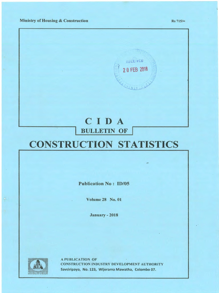 Construction Statistics Bulletin January 2018 | PDF | Concrete ...