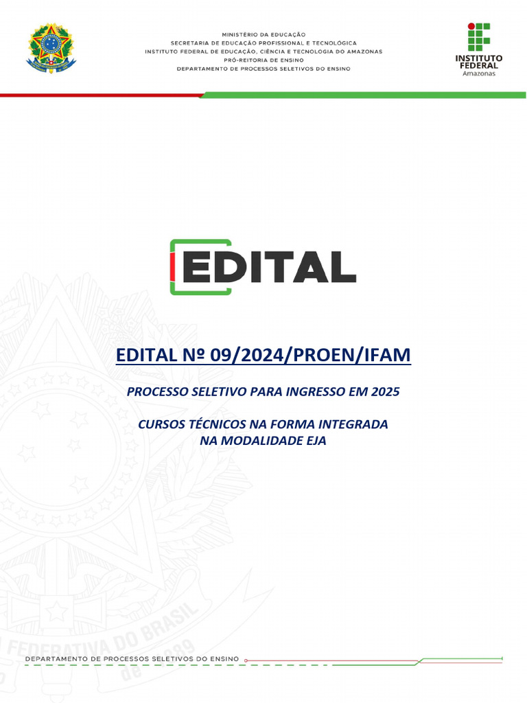 Edital 09 2024 EJA PS 2025 Retificado | PDF | Renda