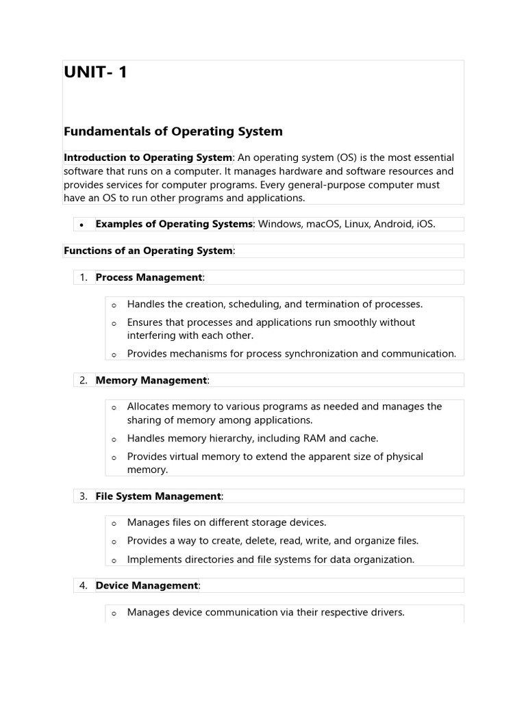 Overview of Operating system | PDF | Operating System | Thread (Computing) Overview of Operating system | PDF | Operating System | Thread (Computing)