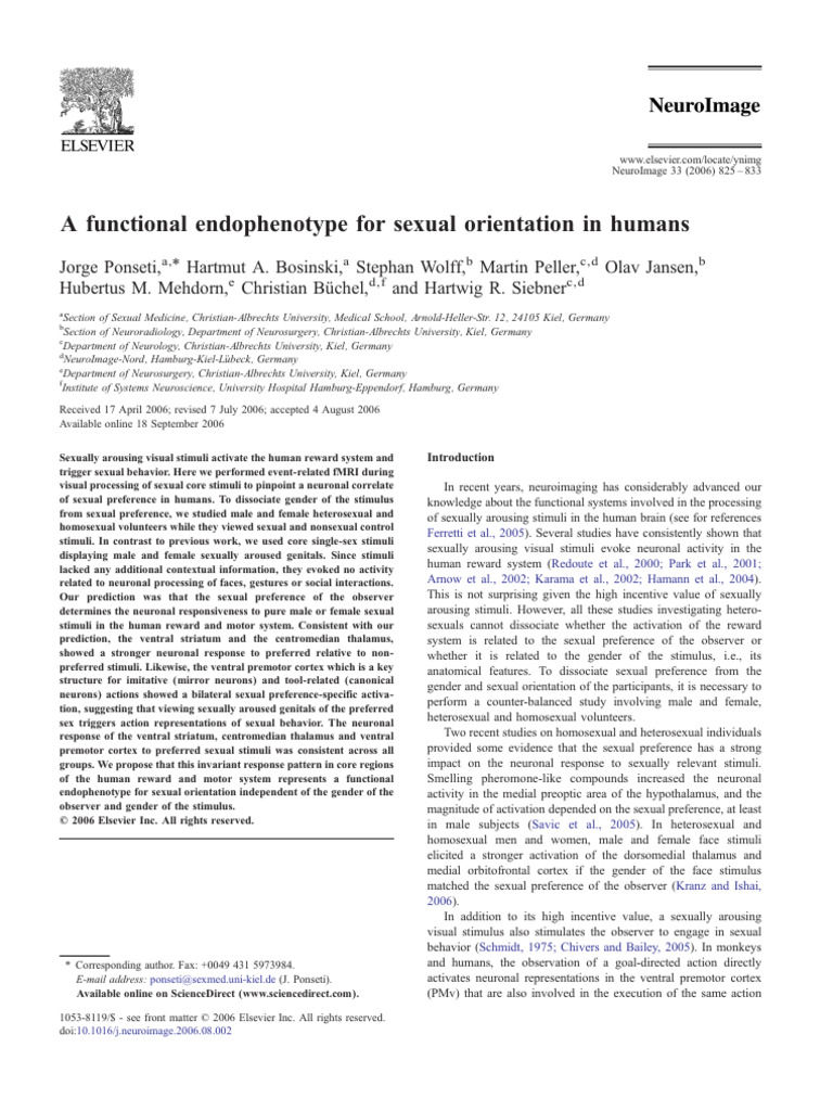 A Functional Endophenotype For Sexual or | PDF | Parietal Lobe ...