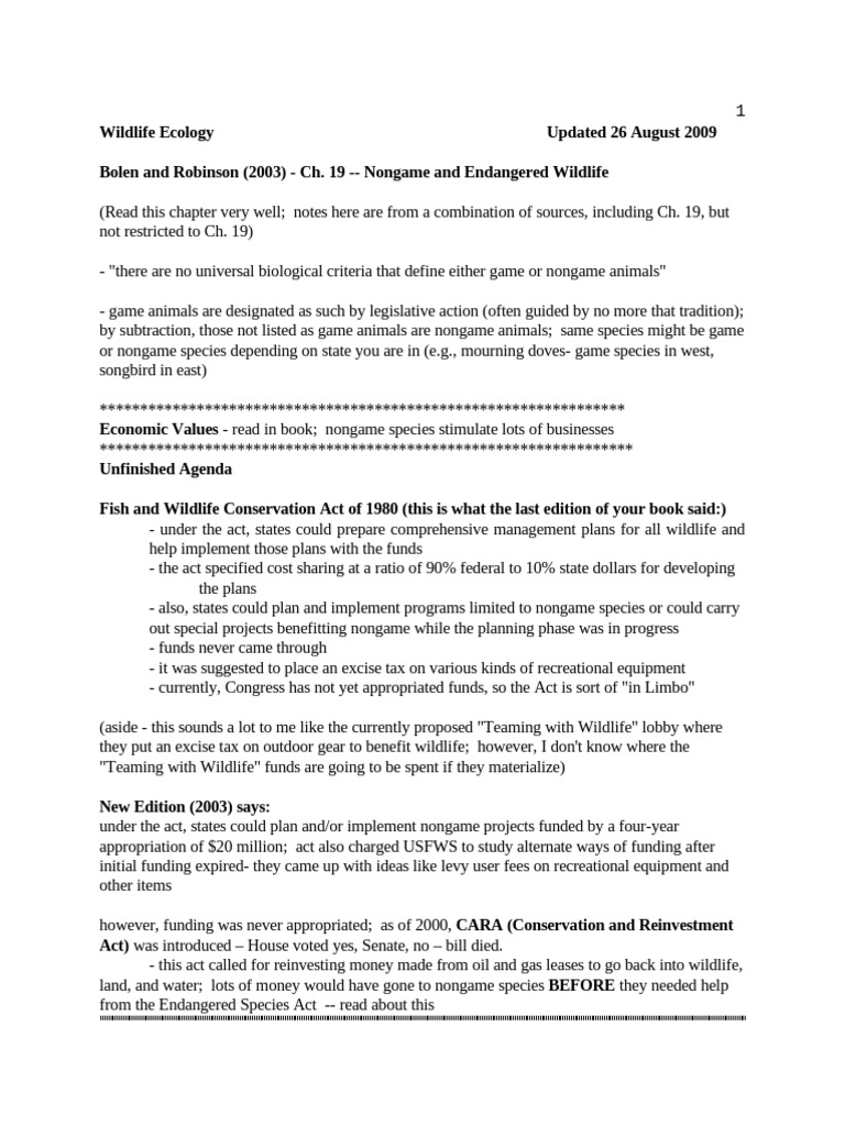 Nongame & Endangered Wildlife Guide | PDF | Cites | Endangered Species