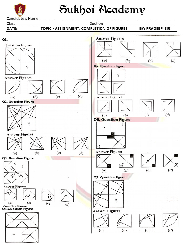 Sukhoi Academy Figure Completion Assignment | PDF