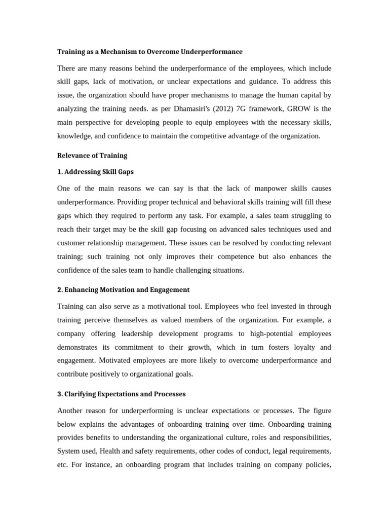 Training Underperformance | PDF | Motivation | Motivational