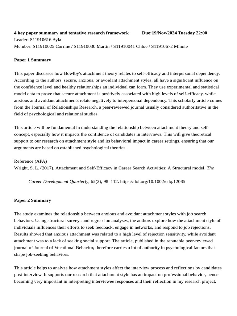 4 Key Paper Summery and Tentative Research Framework (AutoRecovered ...