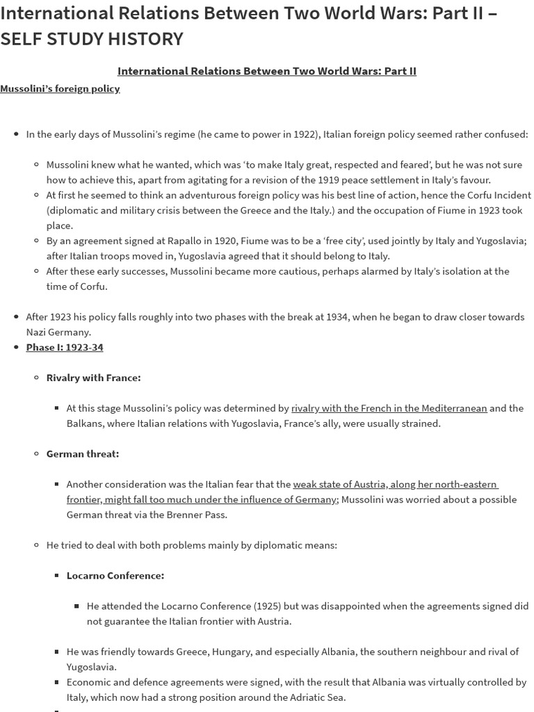 7.2.2. International Relations Between Two World Wars - Part II | PDF ...